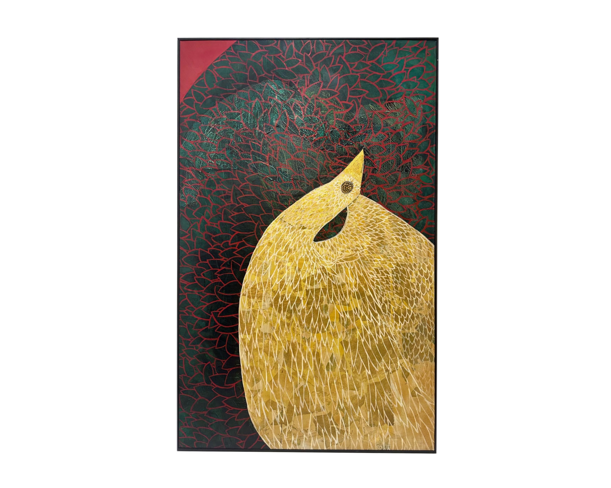 Gerald G. Boyce | Abstract Oil and Gold Leaf Painting of a Bird | MutualArt
