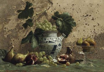 Toshiro Aoki | Majorca-style jug with grapes and figs (2017) | MutualArt