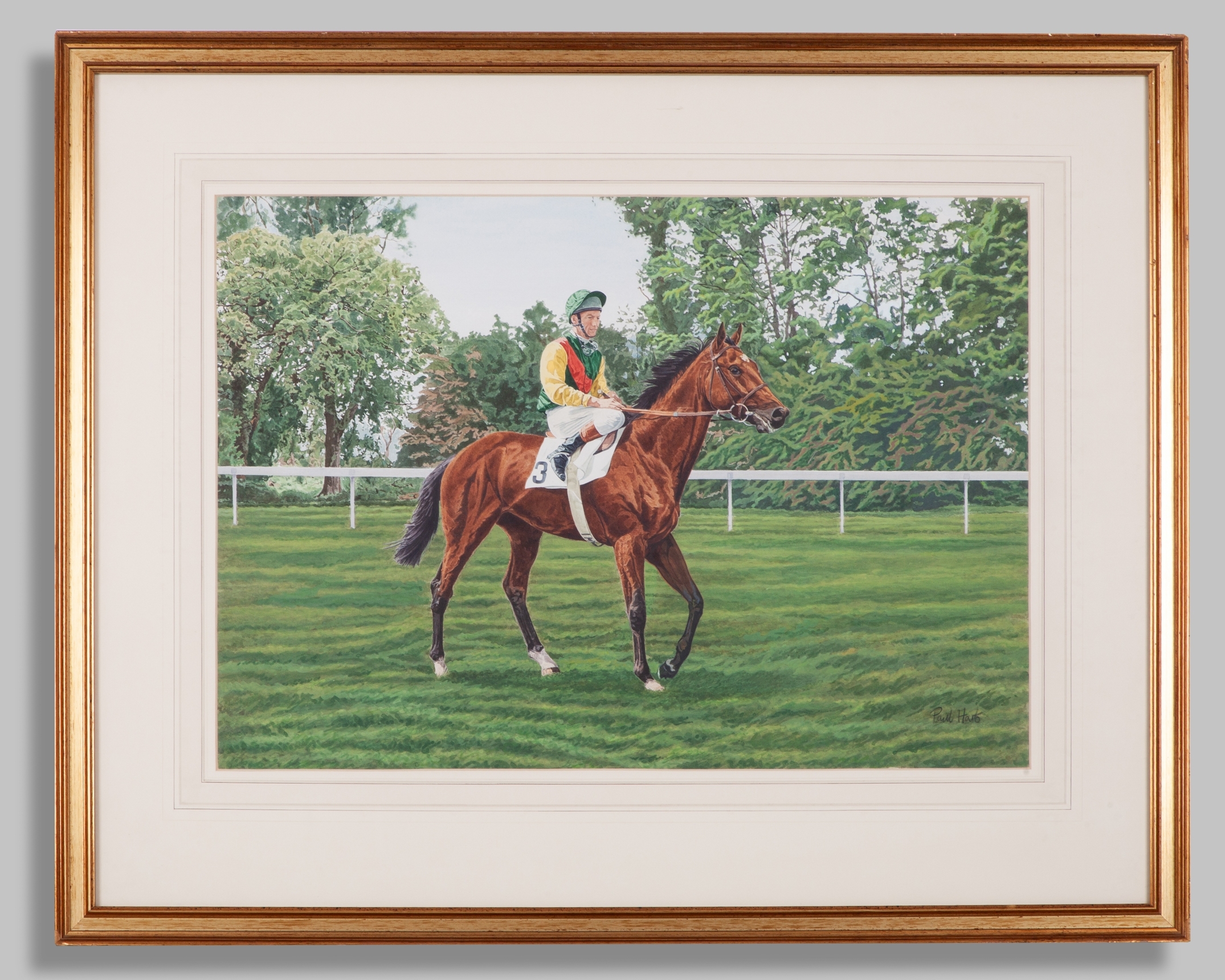Paul Hart | watercolour of the racehorse Nijinsky with Lester Piggott ...