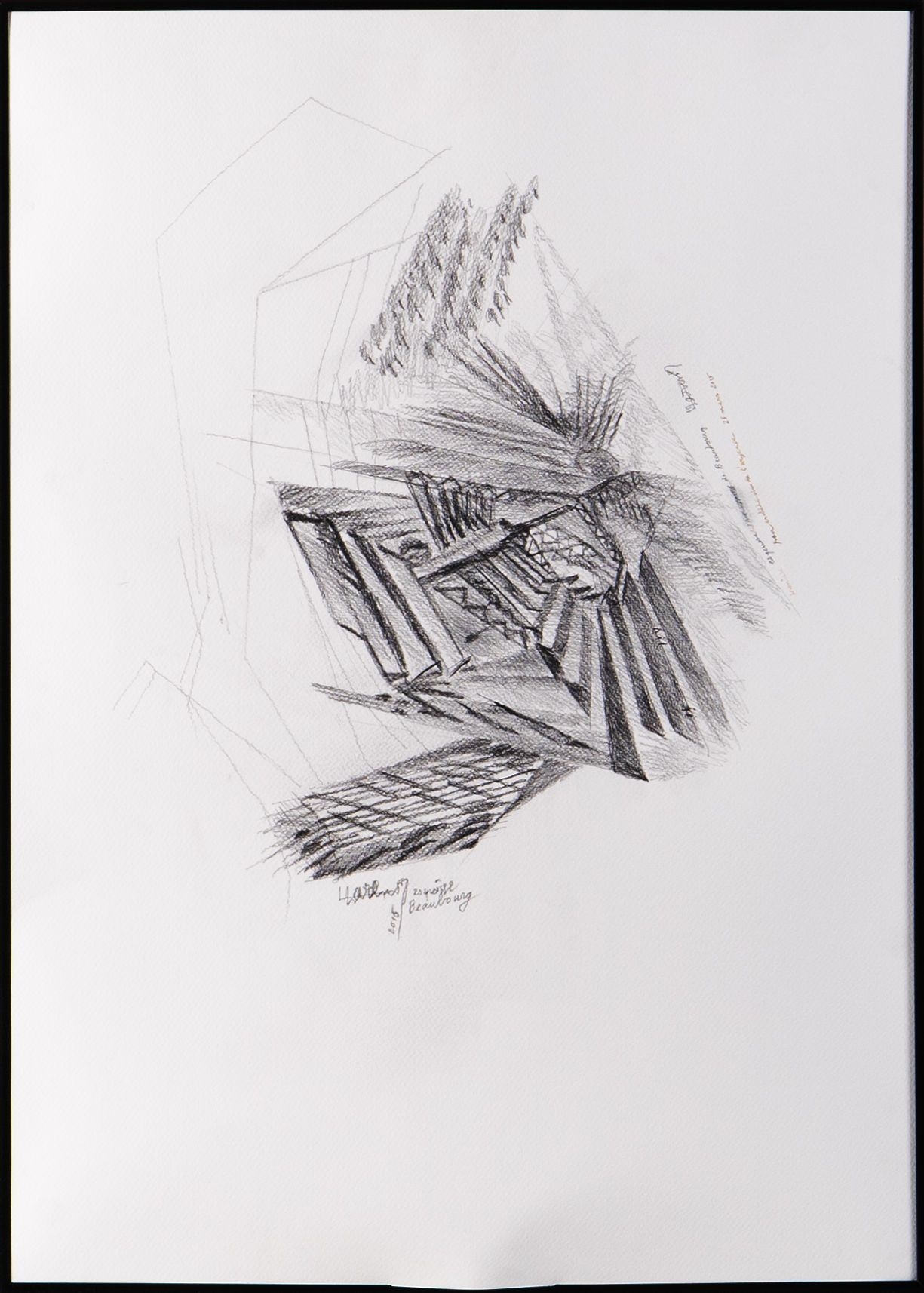 Claude Parent | Beaubourg Sketch (2015) | MutualArt