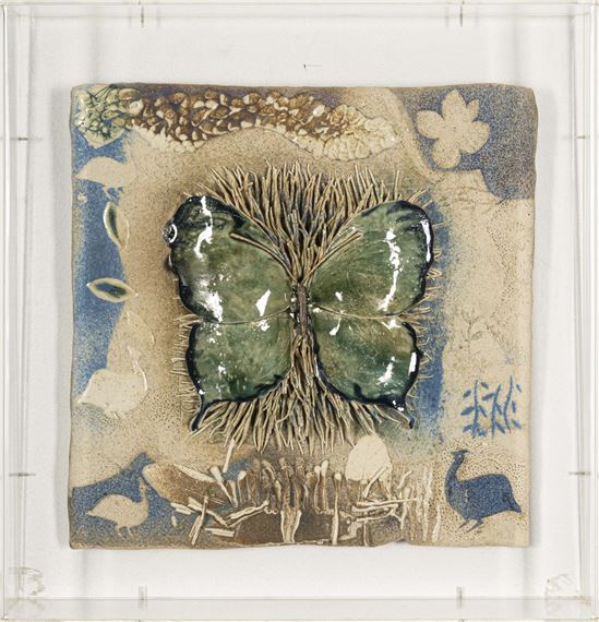 Anton Bosch | BUTTERFLY AND GUINEAFOWL | MutualArt