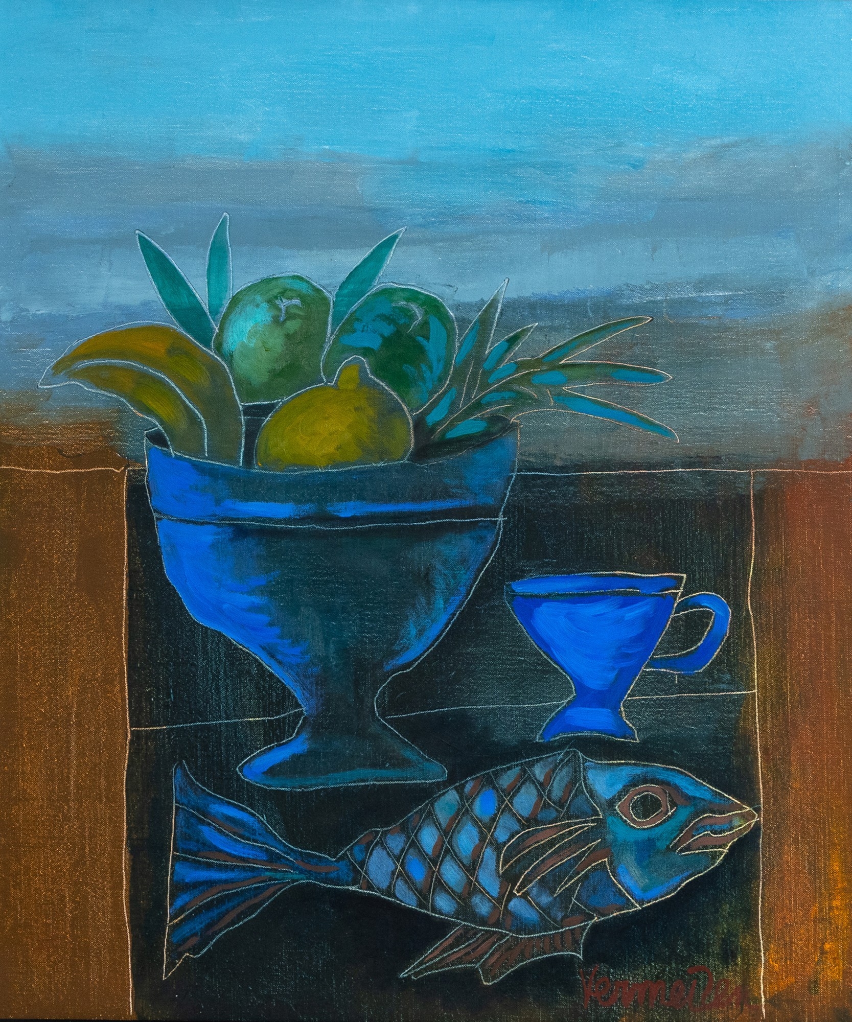 Vermeiren Jan | STILL LIFE WITH FISH, FRUIT AND CUP | Compare similar ...