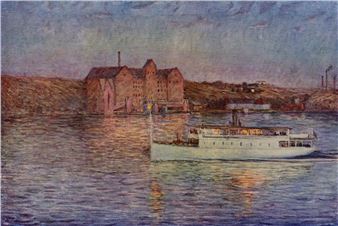 Eugen Napoleon Nikolaus | Reflections, The White Boat (1909) | MutualArt