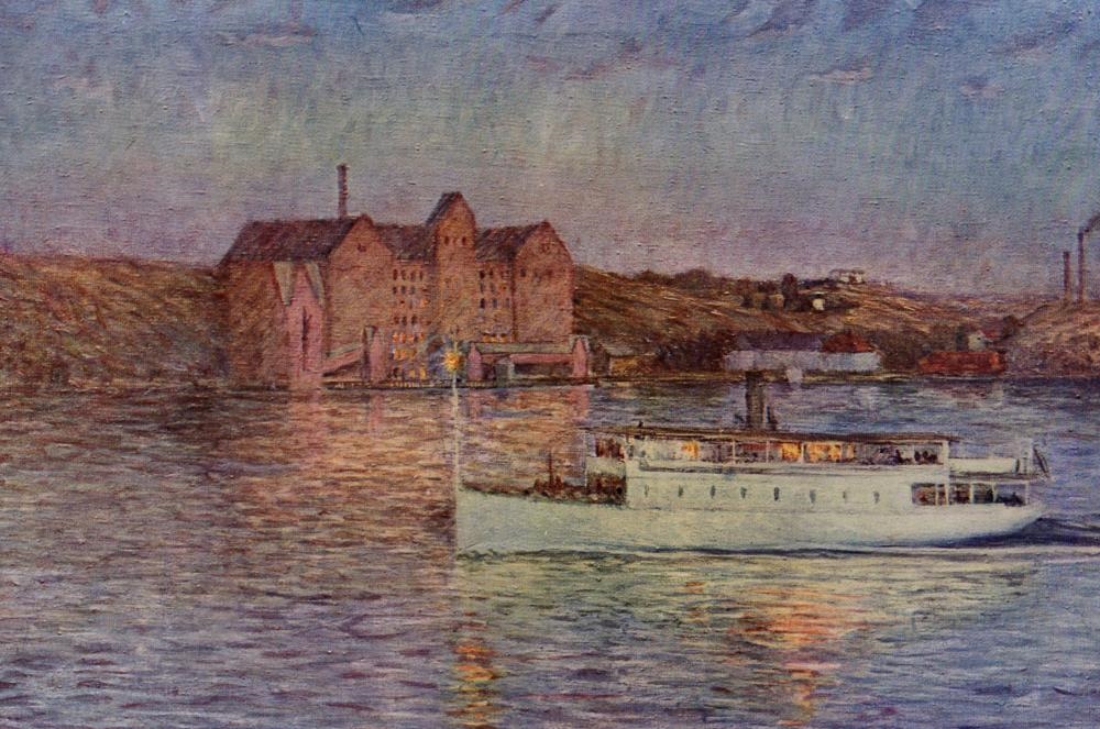 Eugen Napoleon Nikolaus | Reflections, The White Boat (1909) | MutualArt