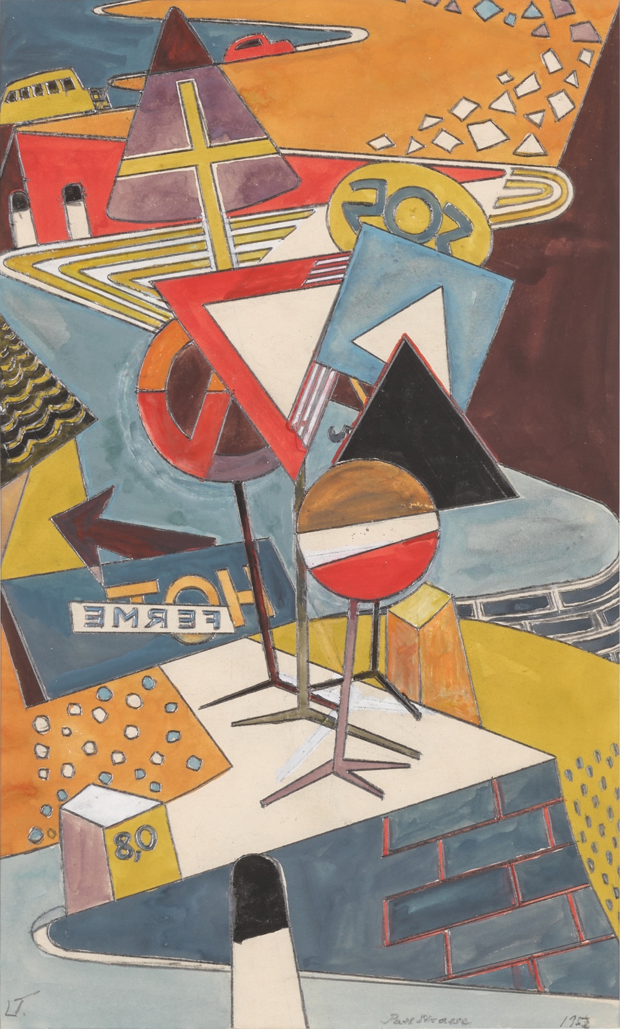 Lill Tschudi | Pass Road (double-sided drawing (1951) | MutualArt