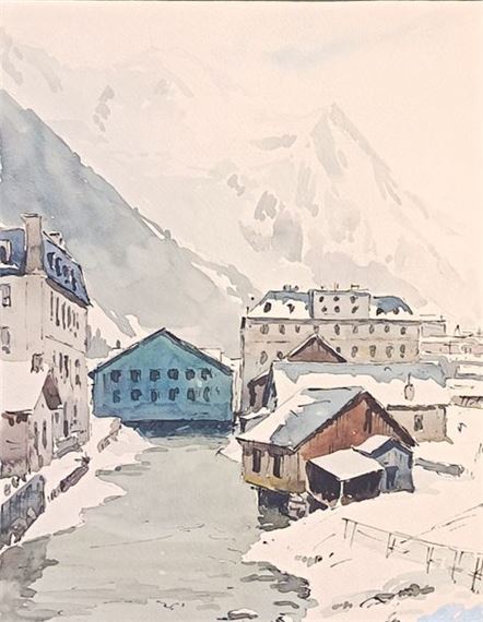Pierre Thibault | Chamonix en hiver,la salle Michel Croz et l'Arve ...