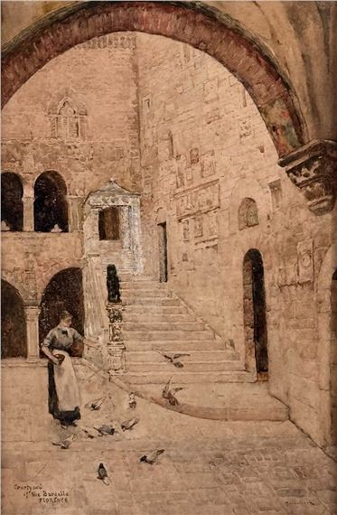 David Woodlock | Courtyard of the Bargello, Florence | MutualArt