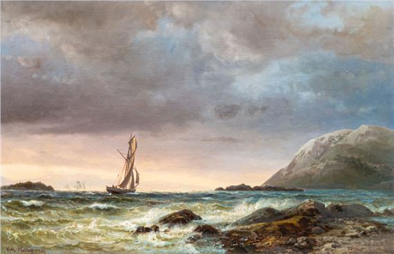 Vilhelm Melbye | Fjord of Christiania in the Evening (1869) | MutualArt