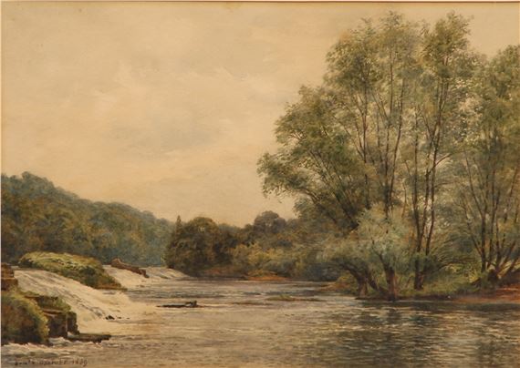 Samuel William Oscroft | A Weir on the Trent (1889) | MutualArt