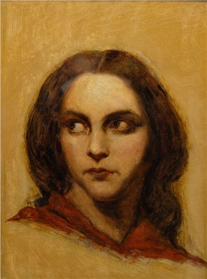 Jacob Kramer | Portrait of a Girl in a Red Cloak | MutualArt