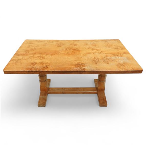 Robert Thompson | Mouseman - figured oak 5’ refectory dining table ...