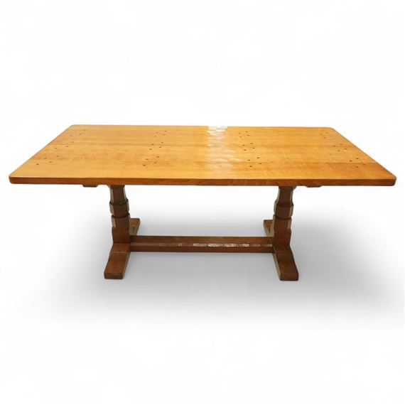 Robert Thompson | Mouseman - adzed oak 6’ refectory dining table ...