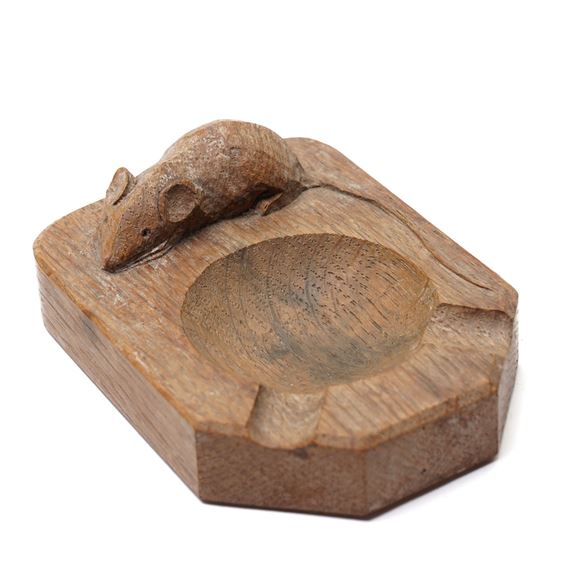 Robert Thompson | Mouseman - tooled oak ashtray | MutualArt