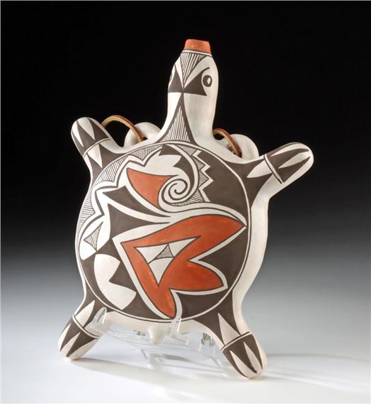 Ethel Shields | Acoma Pottery Turtle Canteen (1991) | MutualArt