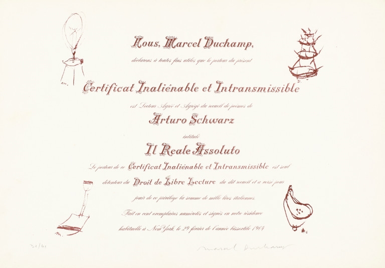 Marcel Duchamp | Certificat de Lecture (1964) | MutualArt
