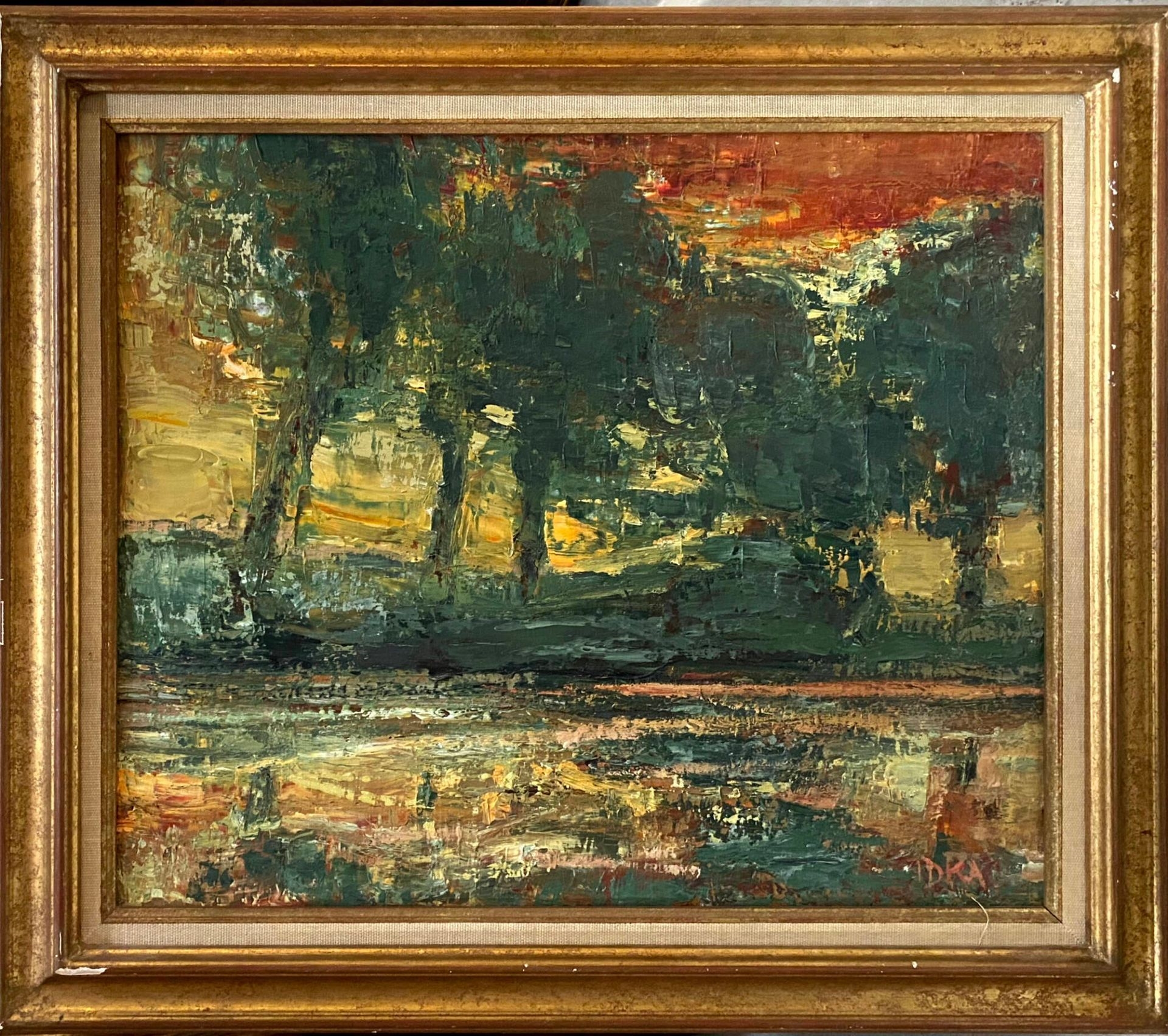 Idka Cohen | Trees near a stream at dusk | MutualArt