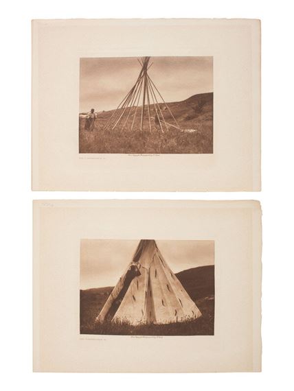 Edward S. Curtis | The Sioux; Sioux Hunters; Tipi Construction (A ...