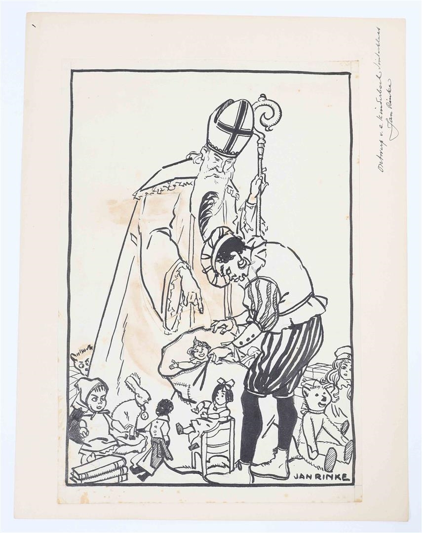 Jan Rinke | Seven original drawings on Sinterklaas (1910 - 1920 ...
