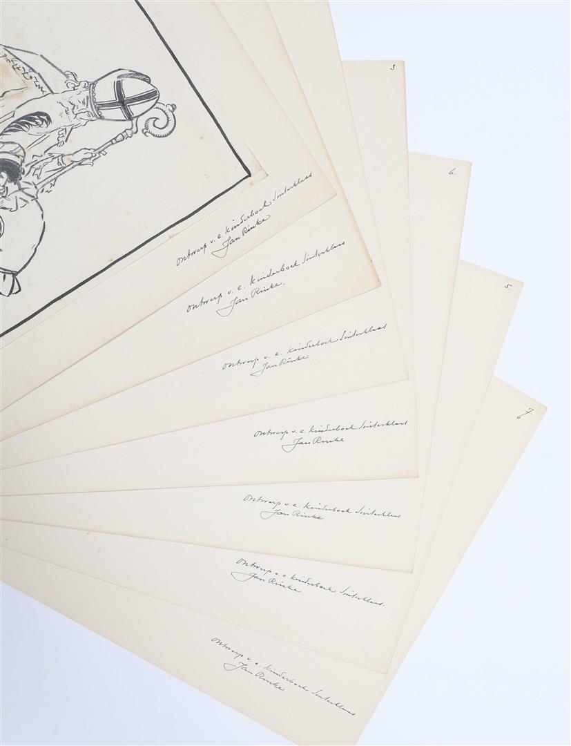 Jan Rinke | Seven original drawings on Sinterklaas (1910 - 1920 ...