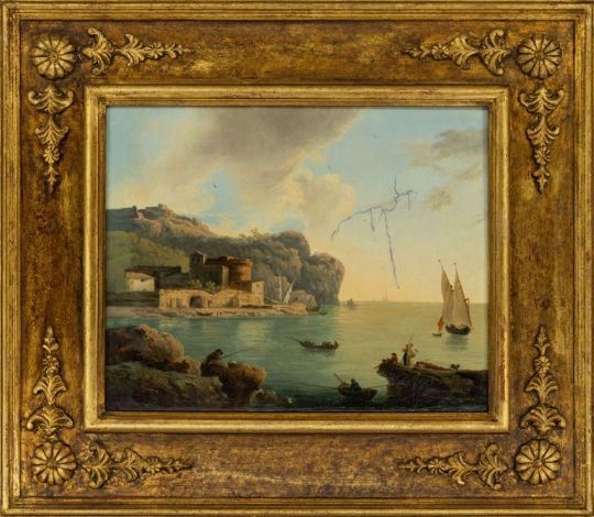 Claude-Joseph Vernet | Coastal landscape with fortress and castle (19th ...