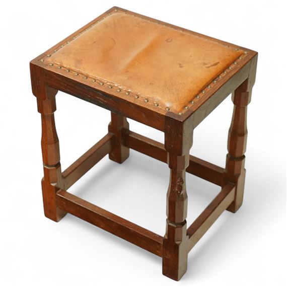 Robert Thompson | Mouseman - dark oak dressing table stool (Circa 1950 ...