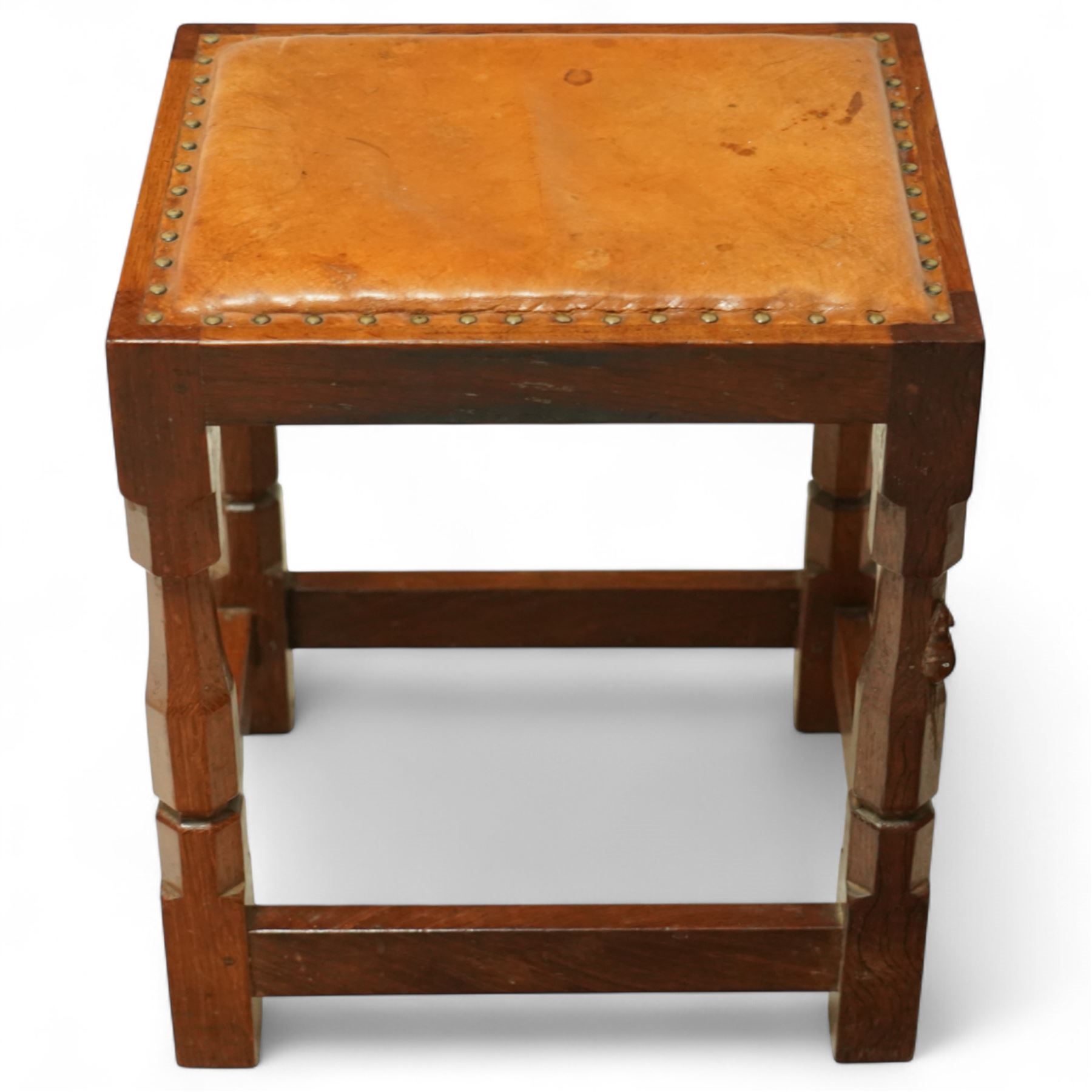 Robert Thompson | Mouseman - dark oak dressing table stool (Circa 1950 ...