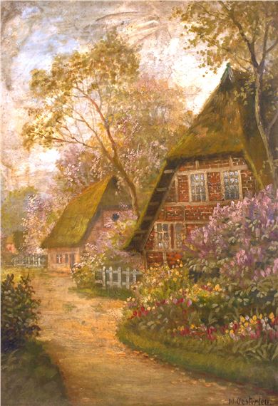 Marie Oesterley | Reetgedeckte Bauernhäuser | MutualArt