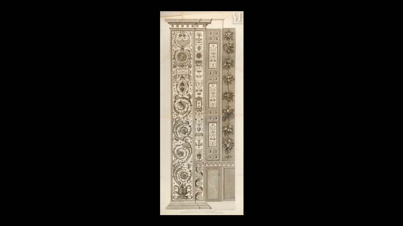 Giovanni Ottaviani | Sept pilastres numérotés de VIII à XIV gravés selon les dessins de G ...