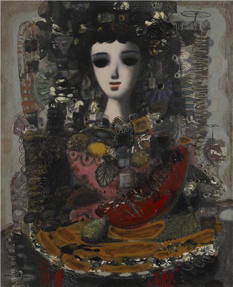 Jean Calogero | Jeune fille à la nature morte aux fruits | MutualArt