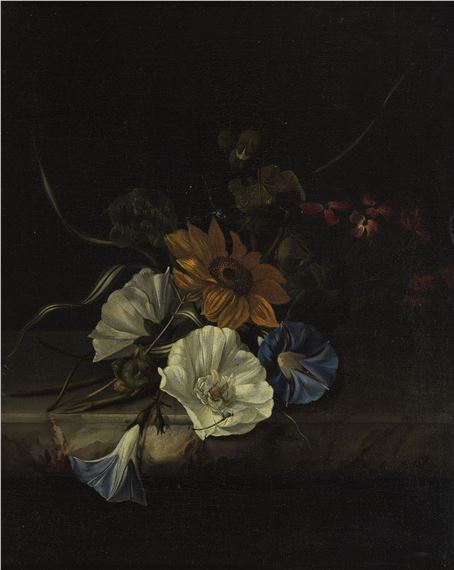 Rachel Ruysch | Jeté de fleurs sur entablement | MutualArt