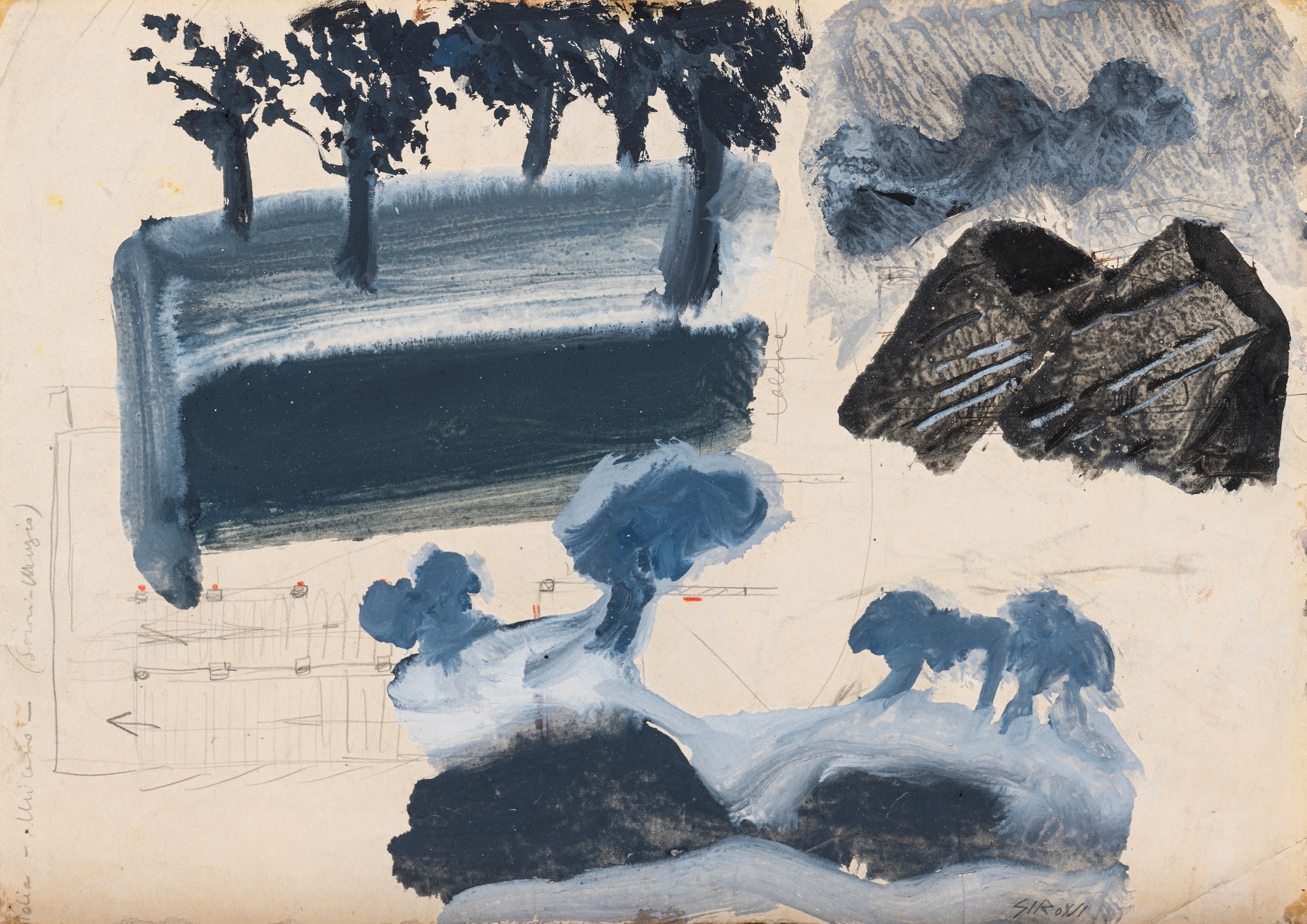 Mario Sironi | Composition of landscapes (1941) | MutualArt