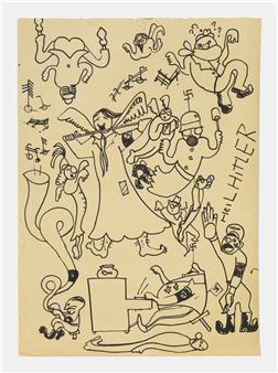 Friedrich Dürrenmatt | Caricature avec Heil Hitler | MutualArt