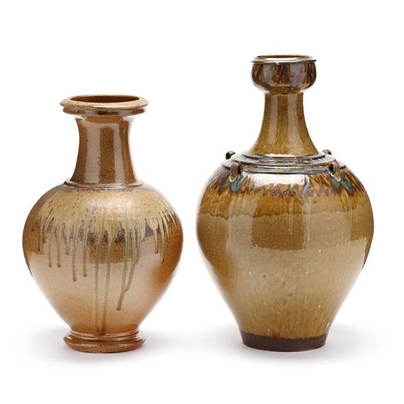 Daniel Johnston | Two Tall Pottery Vessels (20th–21st century) | MutualArt