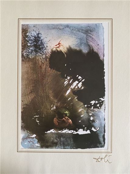 Salvador Dalí | Adam and Eve hide from God (Genesis 3:8 (1985) | MutualArt