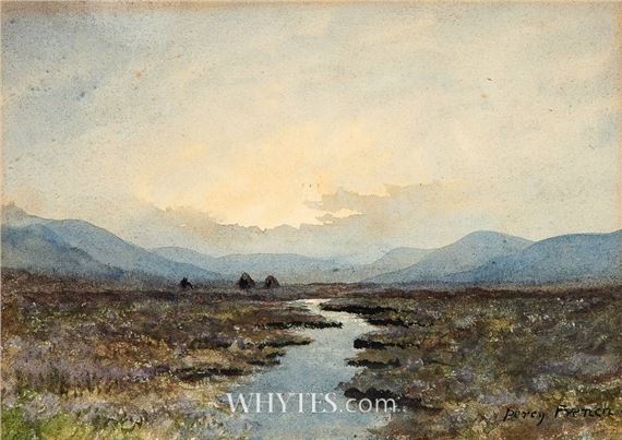 William Percy French | Turf Stacks at Dusk | MutualArt