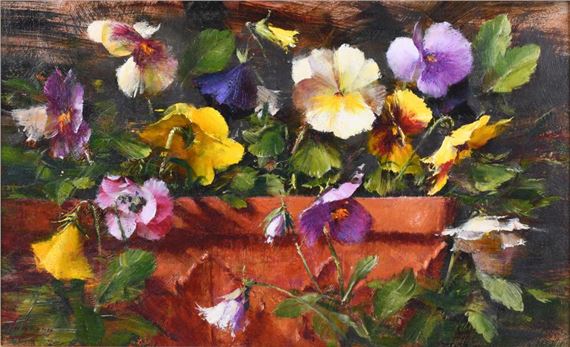 Robert A. Johnson | PANSIES IN A TERRA COTTA PLANTER (1942) | Compare ...