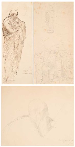 George Richmond | Study of a Standing Man with Beard and Long Robes ...