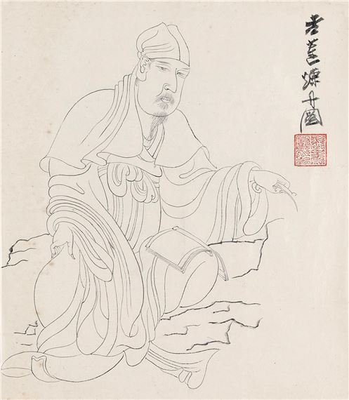 Zhang Daqian | Line drawing of Chen Laolian's work | MutualArt