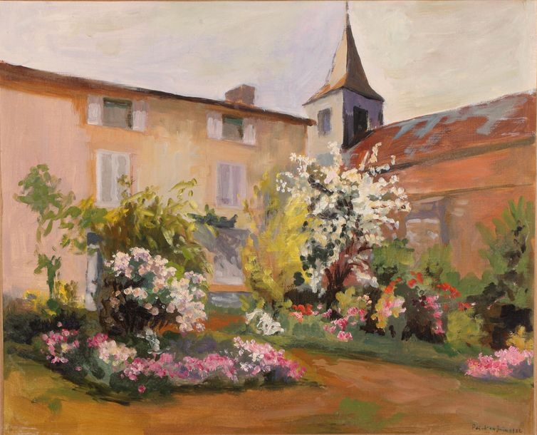 Maxime Pierre André Verdier | La cour du Presbytère en fleurs (1982 ...