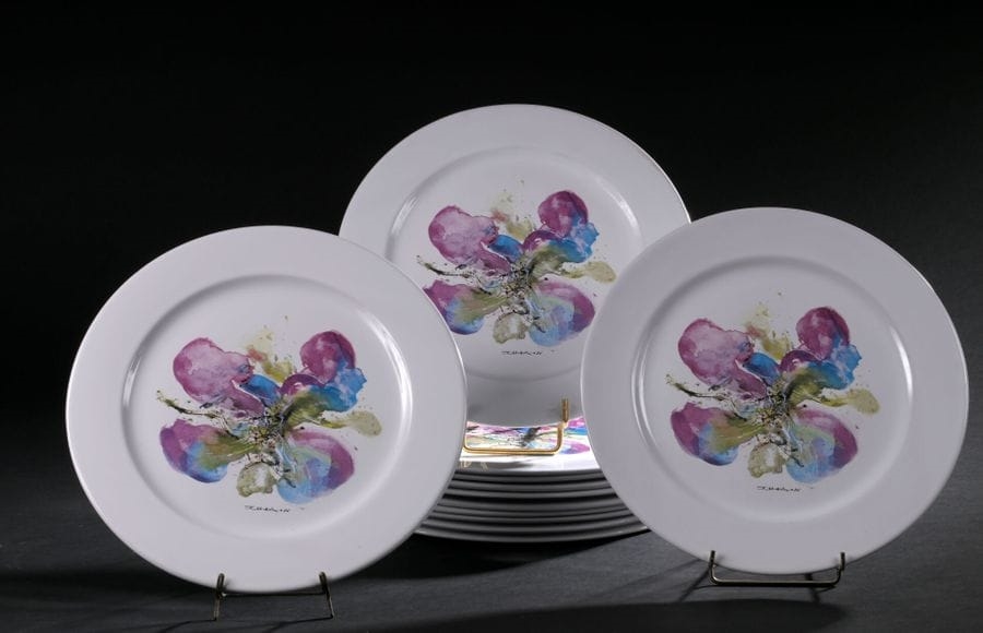 Zao Wou-Ki | Twelve Orchid plates (1986) | MutualArt