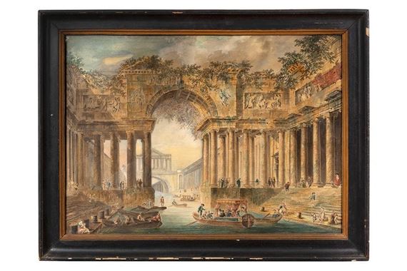 French School, 19th Century | Animated architectural caprice (Circa ...