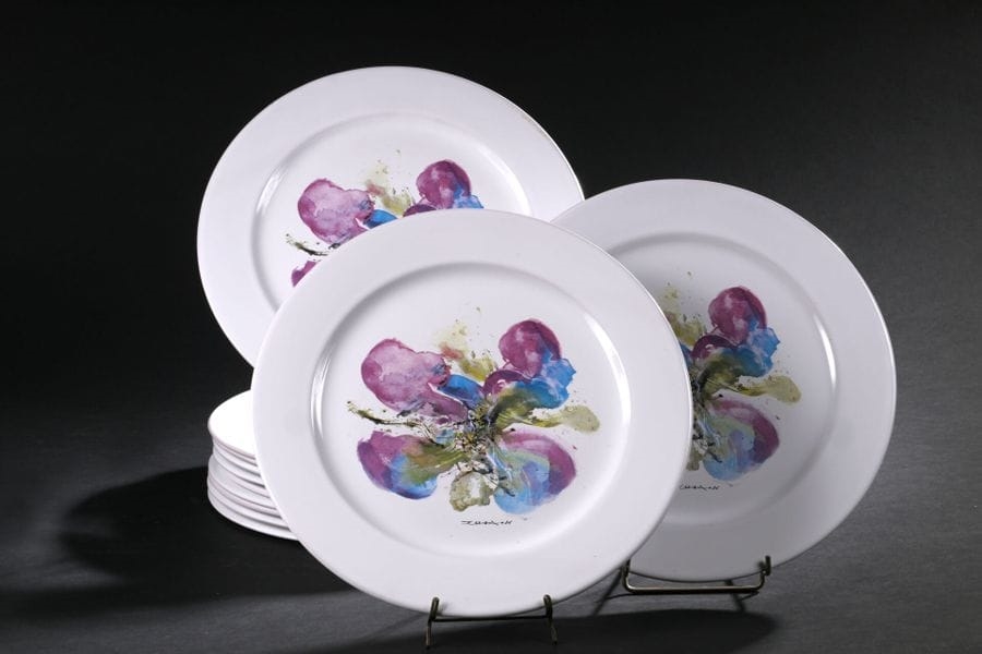 Zao Wou-Ki | Twelve Orchid plates (1986) | MutualArt