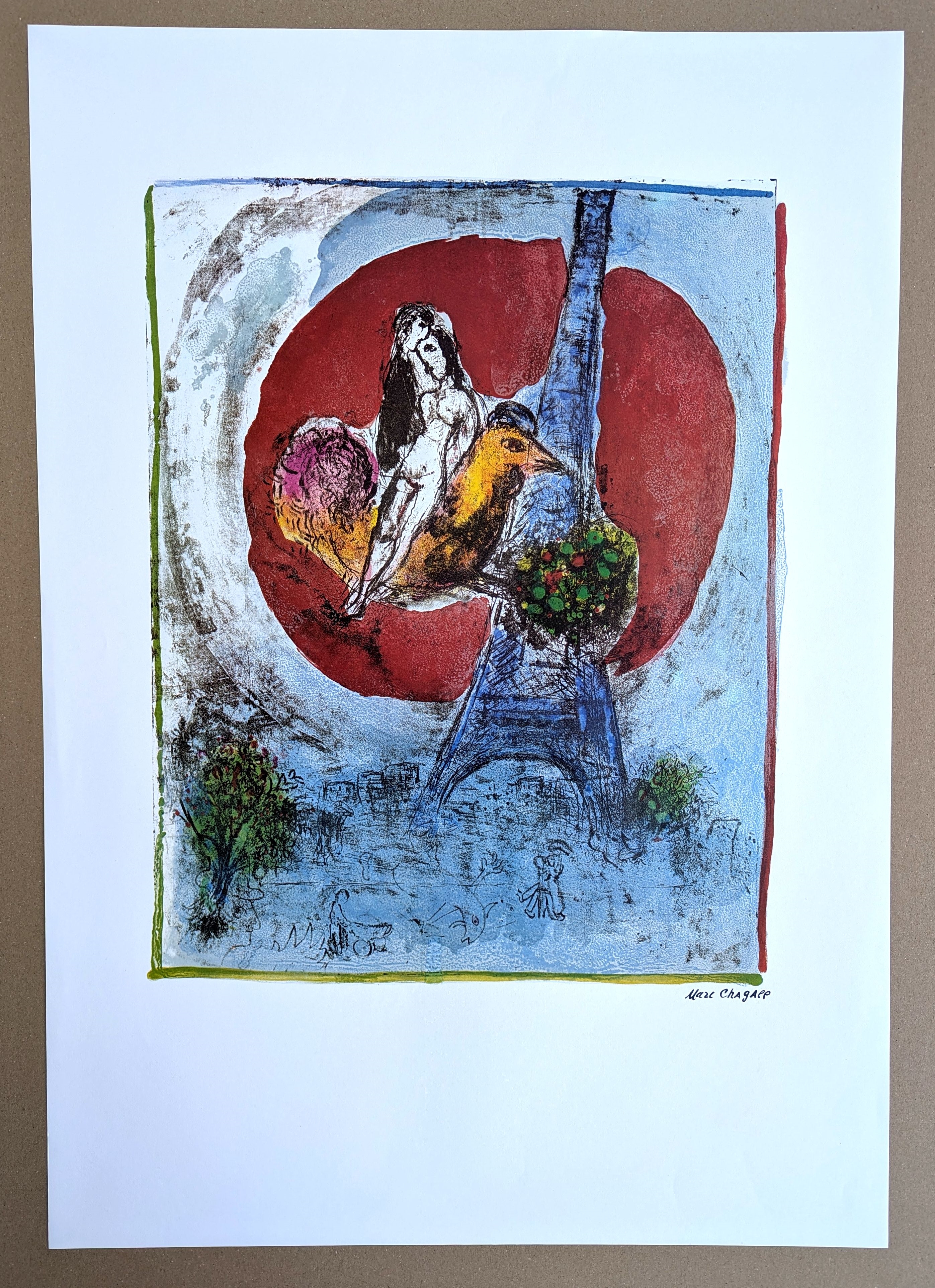 Marc Chagall | Die Liebenden vom Eiffelturm (Les amoureux de la Tour ...