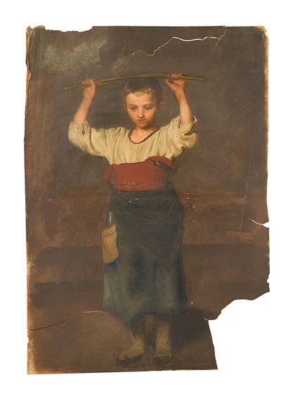 Lorenz Frolich | Study of a standing child holding a stick | MutualArt