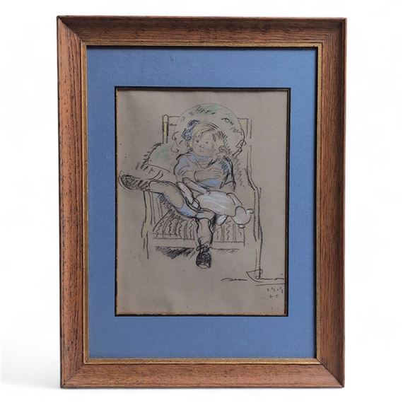Jean Launois | Portrait de jeune fille (1919) | MutualArt