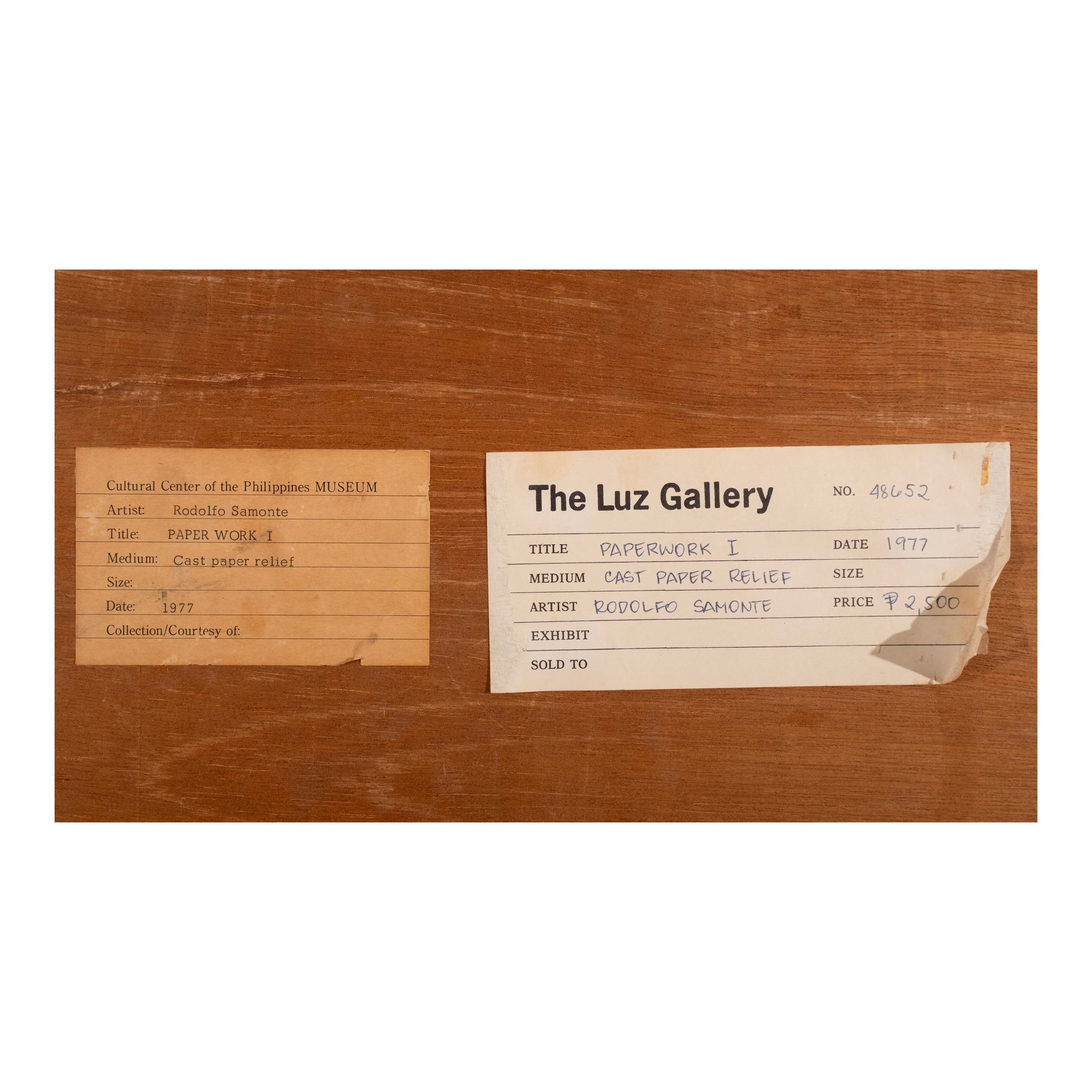 Rodolfo Samonte | Paperwork I (1977) | MutualArt