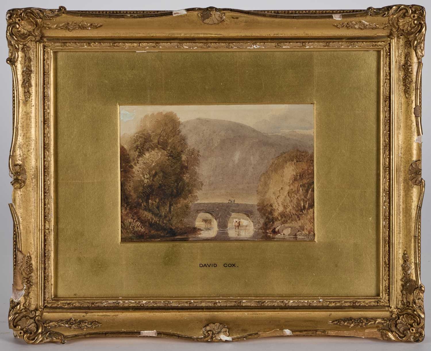 David Cox Sr. | RIVER LANDSCAPE WITH BRIDGE AND CATTLE (1817) | MutualArt