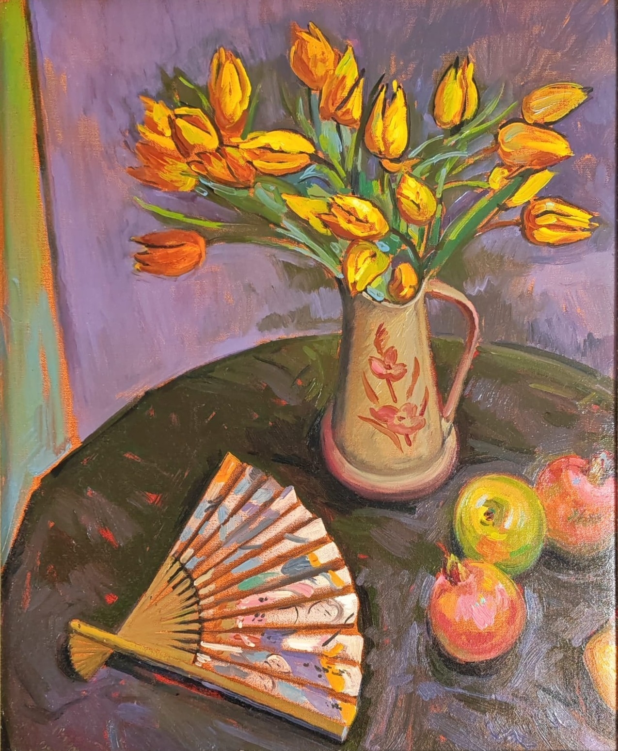 Philippa Jacobs | Fan with yellow tulips | MutualArt