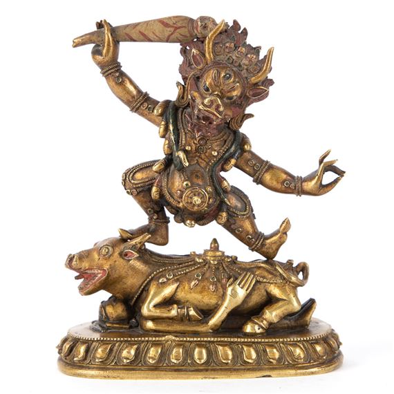Tibetan School, 18th Century | Bronzefigur des Vajrabhairava / Rakta ...