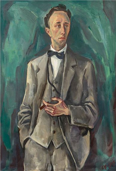 Karl Hofer | Portrait of the sculptor Dr. Hermann Hubacher (1918 ...